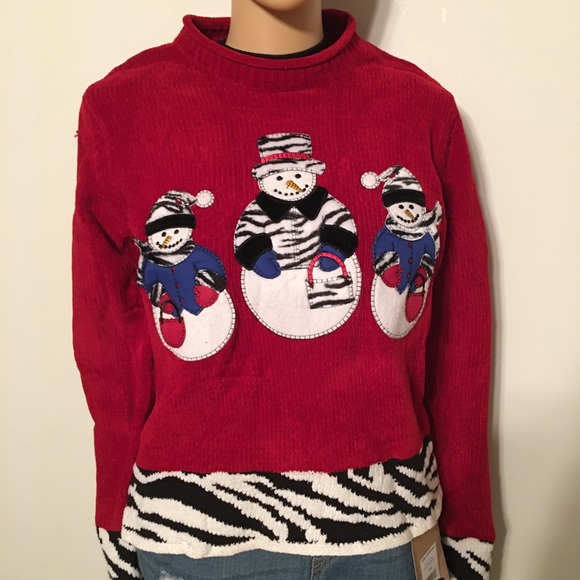 Sweaters | Carolina Colors Winter Mock Neck Snowman Sweater With ...
